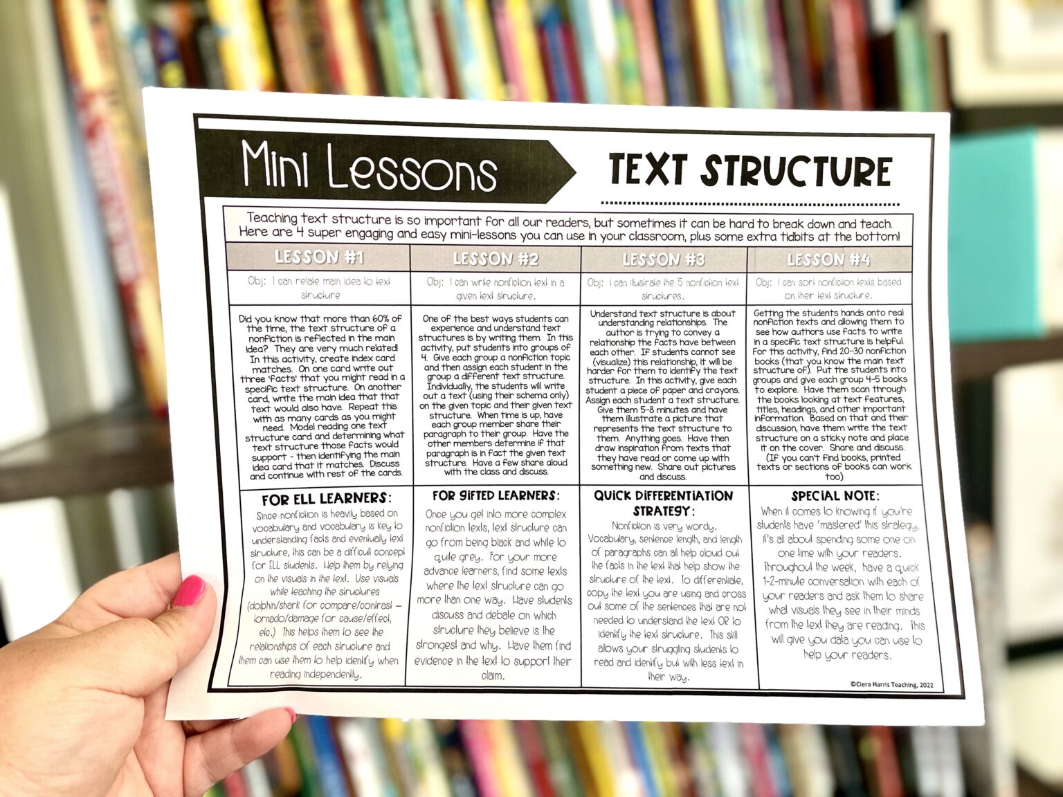 Text Structure Mini Lessons - Ciera Harris Teaching