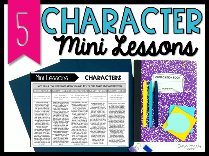 Characterization Mini Lesson High School Characterization Mini Lesson High School