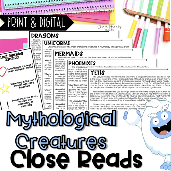 Mythological Creatures Close Reads - Ciera Harris Teaching